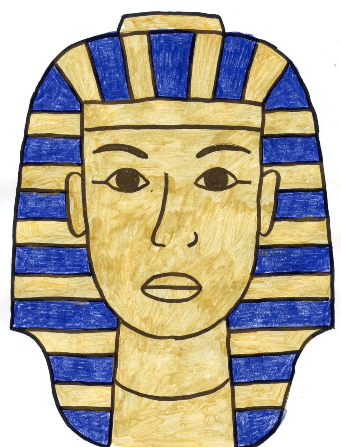 How to Draw King Tut: Easy, Step-by-Step Art Lesson for Kids
