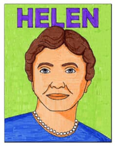 How to Draw Helen Keller: Easy Step-by-Step Art Lesson for Kids