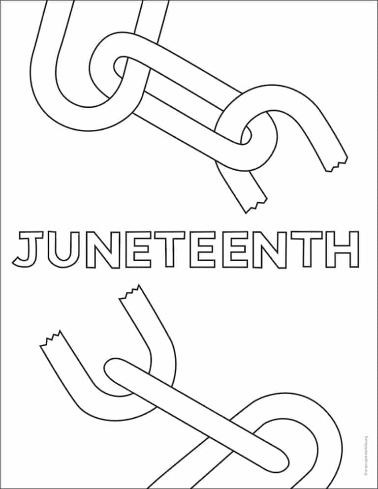 Juneteenth Art for Kids and Juneteenth Coloring Page