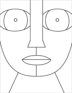 Easy How to Draw an Abstract Face Tutorial and Coloring Page