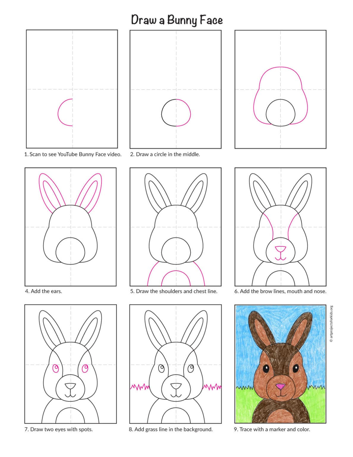 How to Draw a Bunny: Easy Step-by-Step Art Lesson for Kids