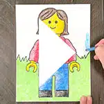 Easy How to Draw a Lego Self Portrait Tutorial Video & Color Page