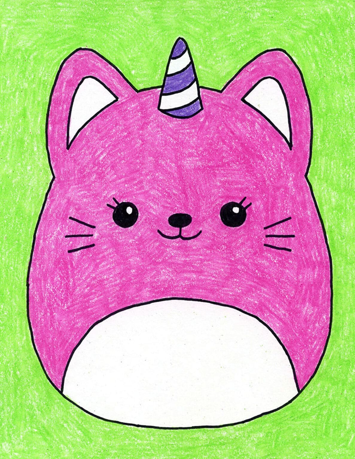 Easy How to Draw a Squishmallow Tutorial Video & Coloring Page