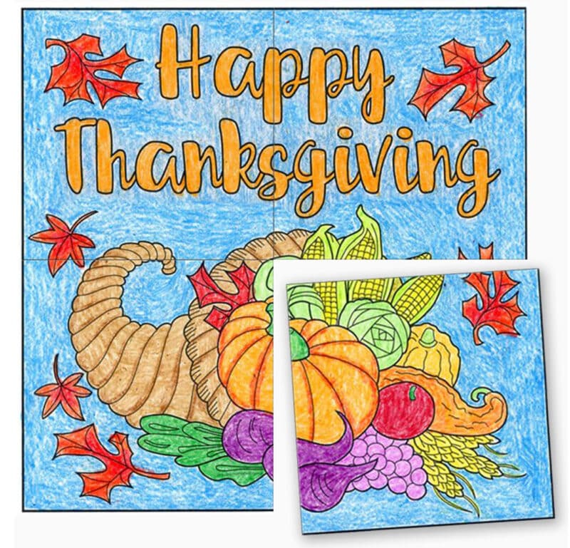 Free Thanksgiving Printable: A DIY Thanksgiving Mural