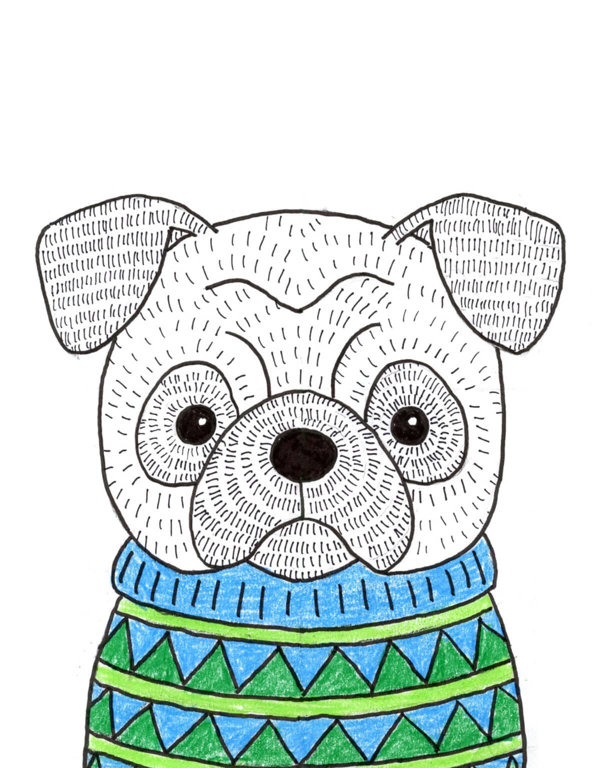 How to Draw a Bulldog in a Sweater: Easy Step-by-Step Art Lesson for Kids
