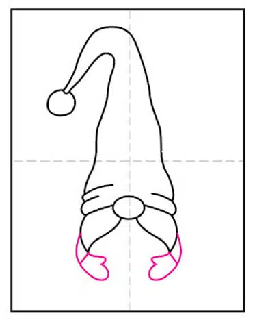 Easy How to Draw a Christmas Gnome Tutorial and Coloring Page