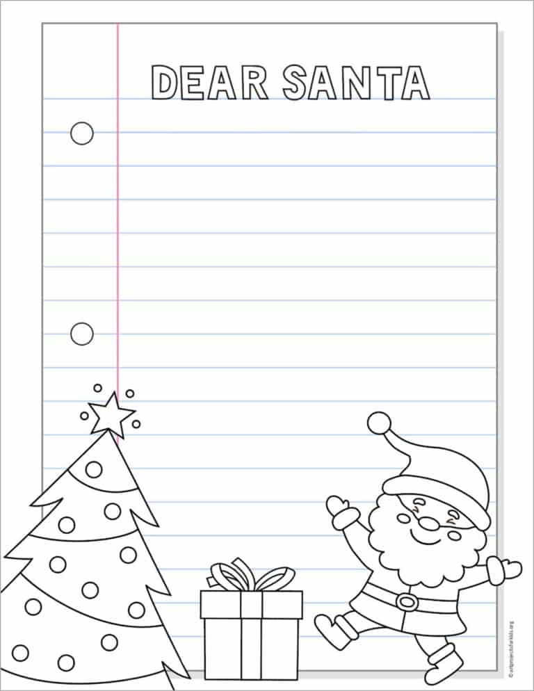 Coloring Letter to Santa Template Printable