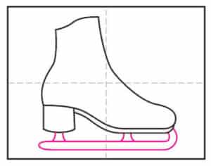 Easy How to Draw Ice Skates Tutorial & Ice Skates Coloring Page