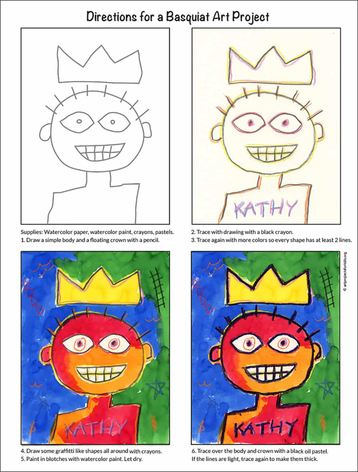 Jean Michel Basquiat Art Project for Kids - Elementary Art Lesson