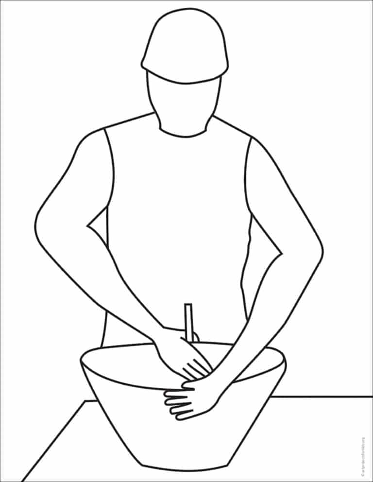 Easy Jacob Lawrence Art Project Tutorial and Coloring Page