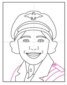 How to Draw Bessie Coleman: Easy Step-by-Step Art Lesson for Kids