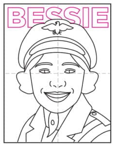 How to Draw Bessie Coleman: Easy Step-by-Step Art Lesson for Kids