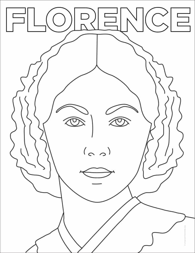Easy How to Draw Florence Nightingale Tutorial and Coloring Page