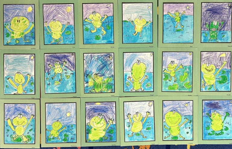 Easy How to Draw a Frog Tutorial and Frog Coloring Page
