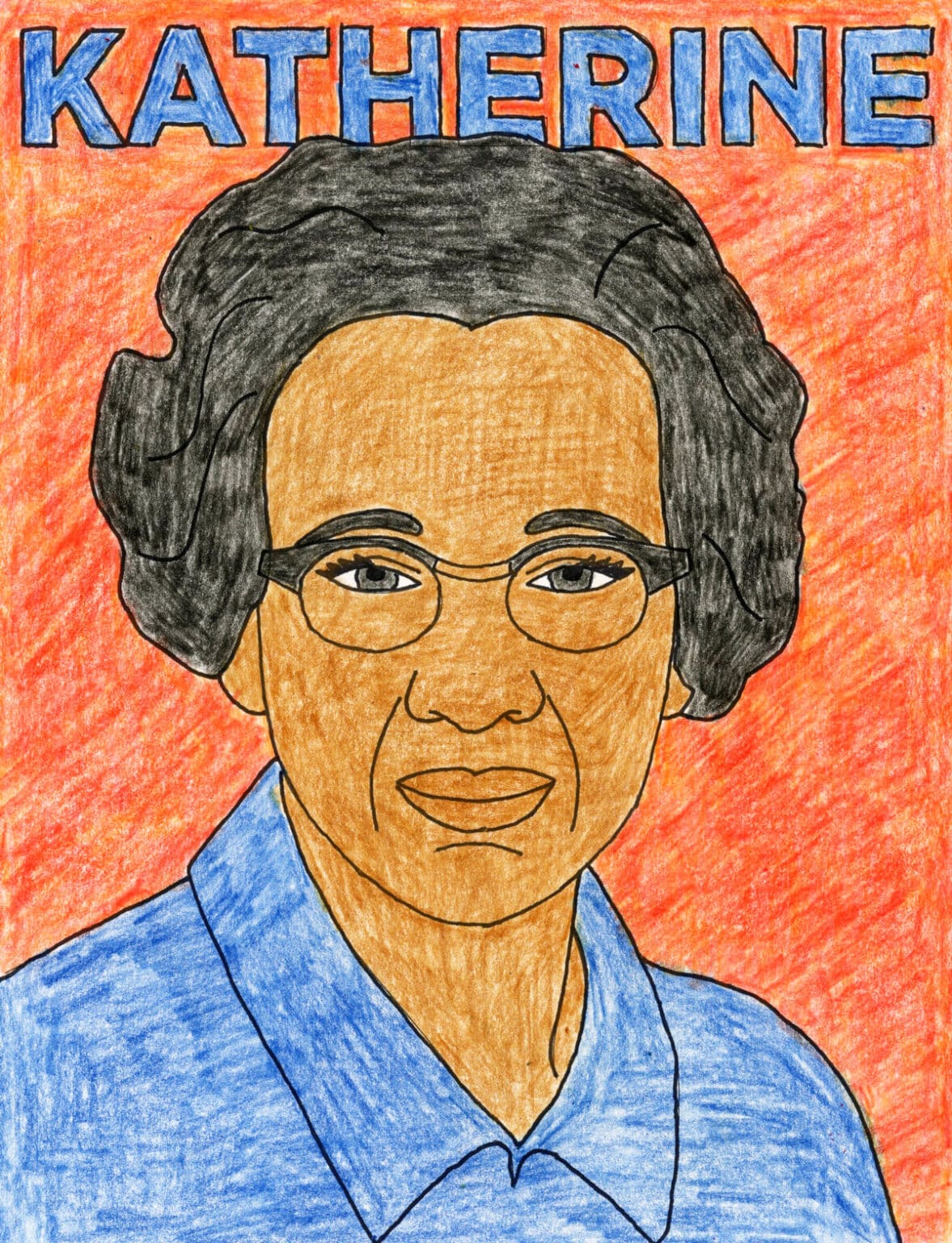 Easy How to Draw Katherine Johnson Tutorial and Coloring Page