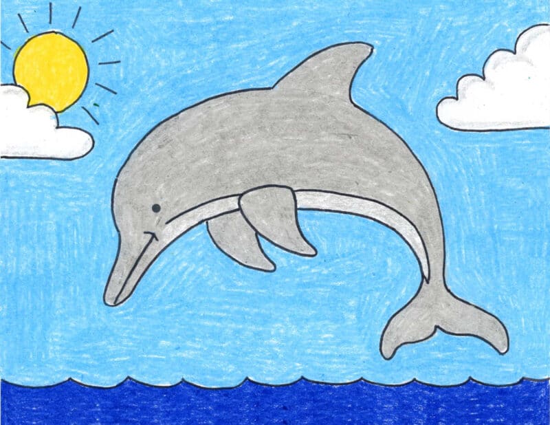 How to Draw a Dolphin: Easy Step-by-Step Art Lesson for Kids