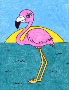 How to Draw a Flamingo: Easy Step-by-Step Art Lesson for Kids