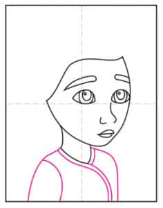 Easy How to Draw Princess Ellian Tutorial & Princess Ellian Coloring Page