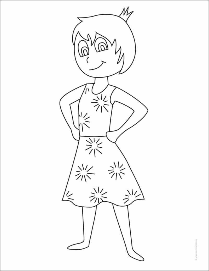 How to Draw the Inside Out Character Joy Step by Step