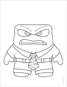 How to draw Anger from Inside Out and Anger Coloring Page