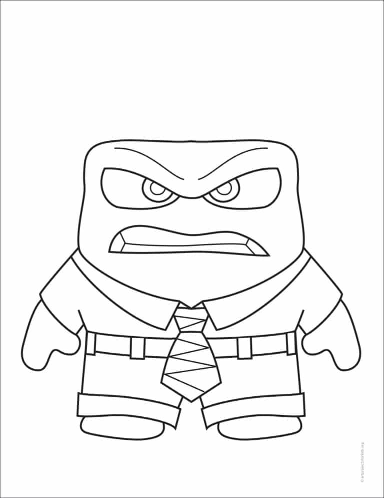 How to draw Anger from Inside Out and Anger Coloring Page