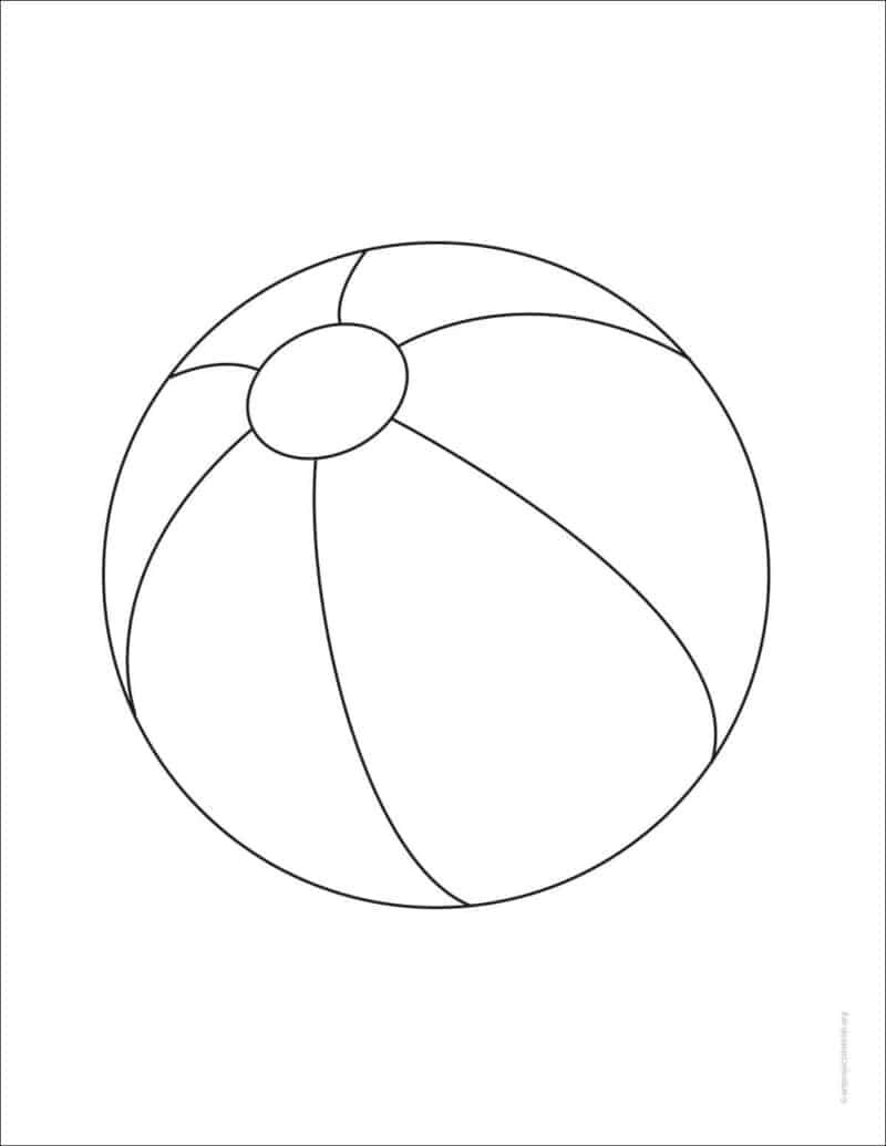 How to Draw a Beach Ball Tutorial and Beach Ball Coloring Page