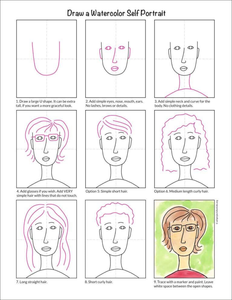 Make a Watercolor Self Portrait: Easy, Step-by-Step Art Lesson for Kids