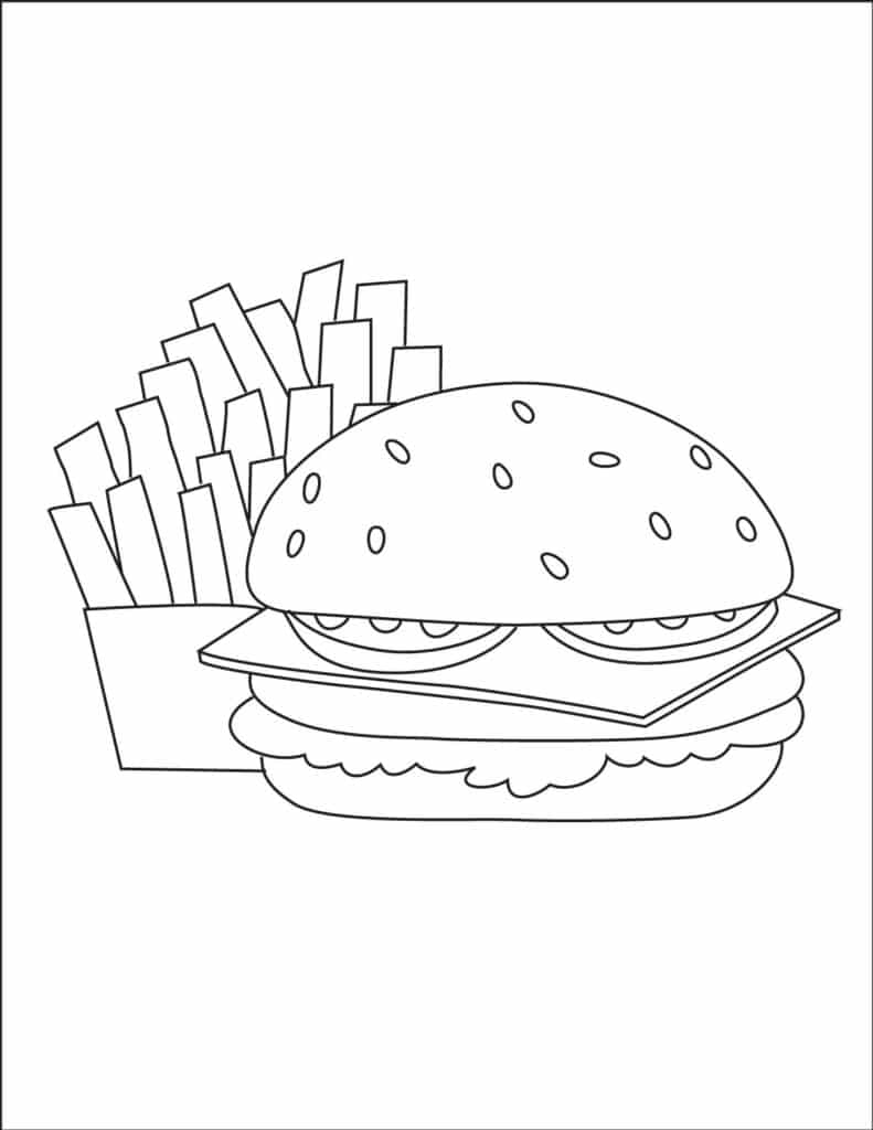 How to Draw a Burger with Fries: Step-by-Step Art Lesson for Kids