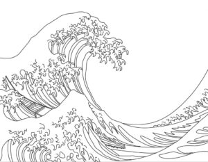 Hokusai Coloring Page: Free Printable Sheets for Kids