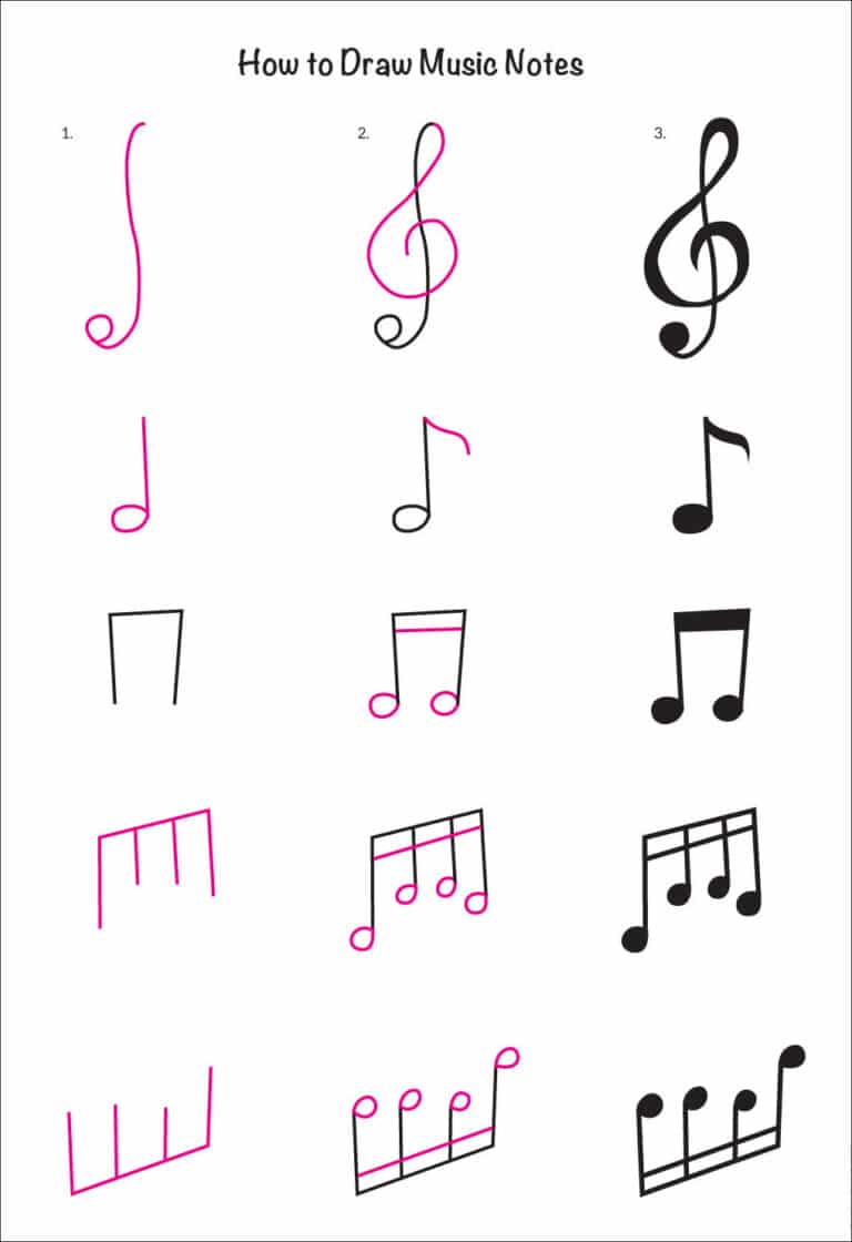 How to Draw Music Notes on a Staff: Easy Step-by-Step Art Lesson for Kids