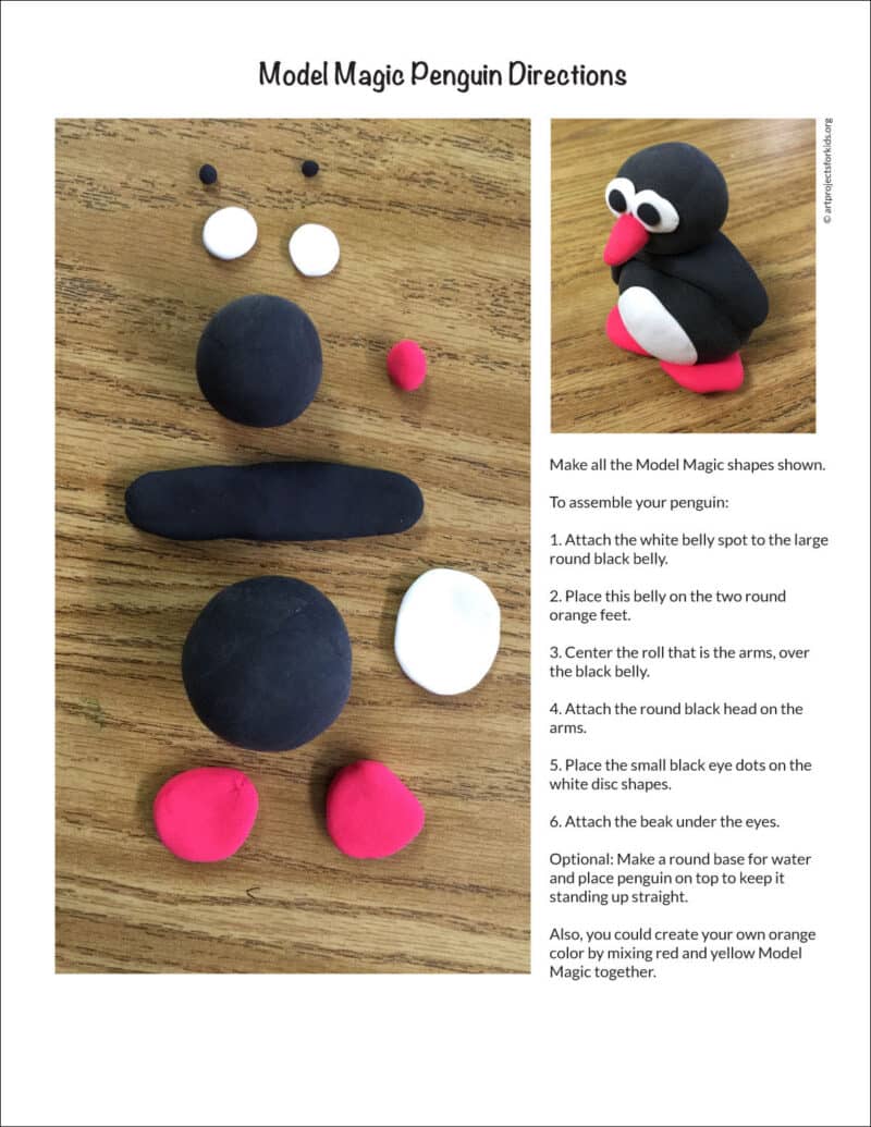 How to Make a Penguin out of Modeling Clay Tutorial for Kids