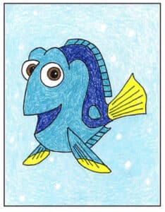 How to Draw Dory from Finding Nemo: Easy Step-by-Step Art Lesson