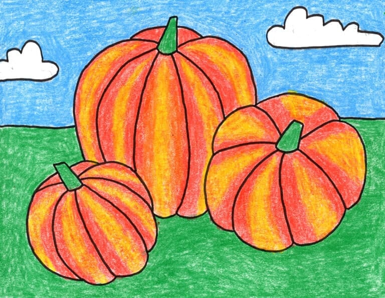 How to Draw a Pumpkin: Easy Step-by-Step Art Lesson for Kids