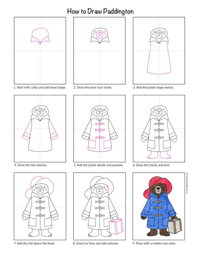 How to Draw Paddington: Easy Art Lesson for Kids