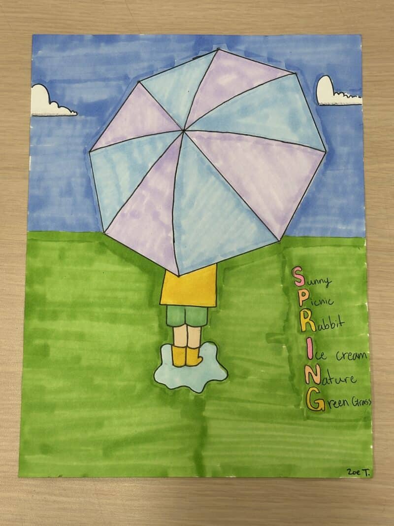 How to Draw an Umbrella: Rainy Day Art Project for Kids