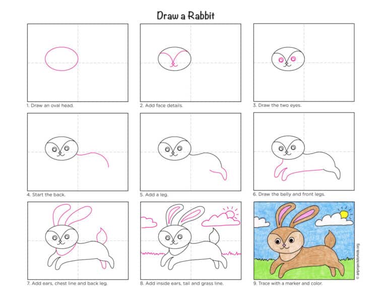 Rabbit Drawing for Kids: Easy How to Draw Lesson