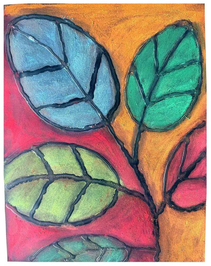 Chalk and Glue Leaves · Art Projects for Kids