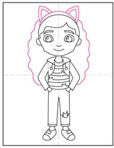 How to Draw Gabby & Her Dollhouse: Easy Cartoon Art Lesson for Kids