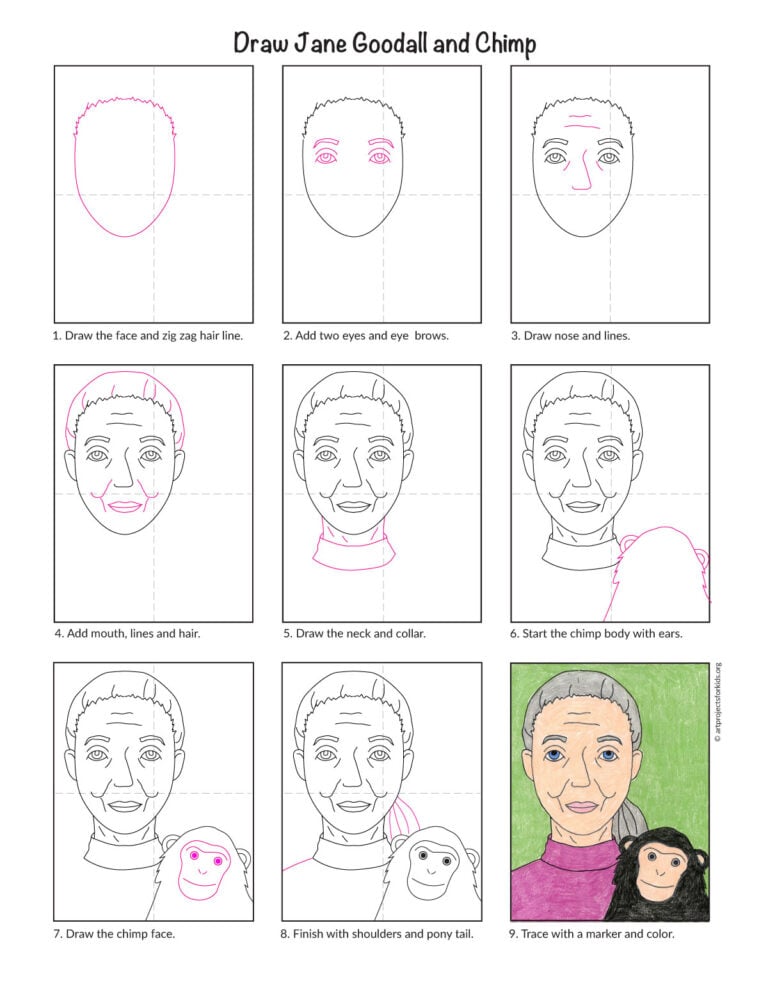 How to Draw Jane Goodall: Easy Step-by-Step Video Art for Kids