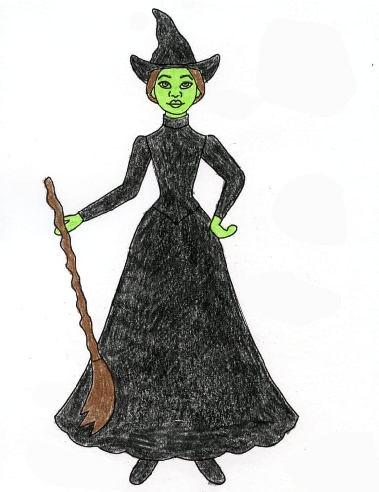 Elphaba Drawing: Easy Wicked Witch Art Lesson for Kids