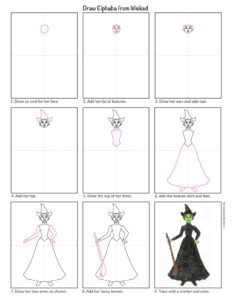Elphaba Drawing: Easy Wicked Witch Art Lesson for Kids