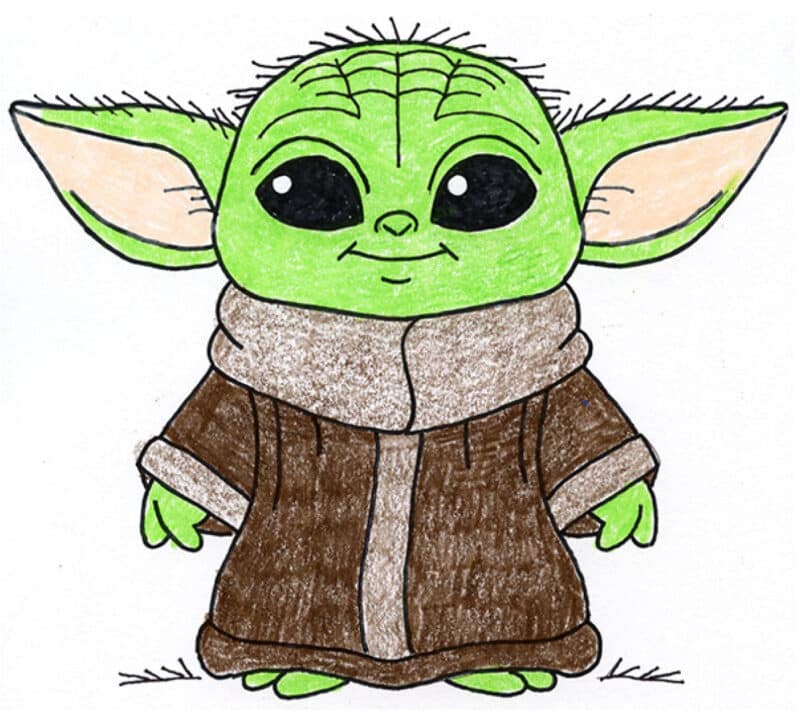 How to Draw Grogu: Easy Step-by-Step Art Lesson for Kids