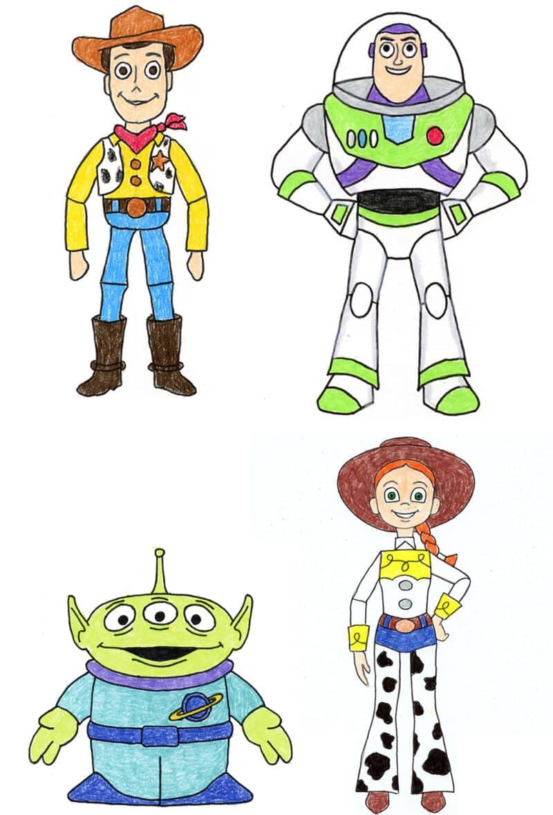 4 How to Draw Toy Story Characters Art Lessons for Kids