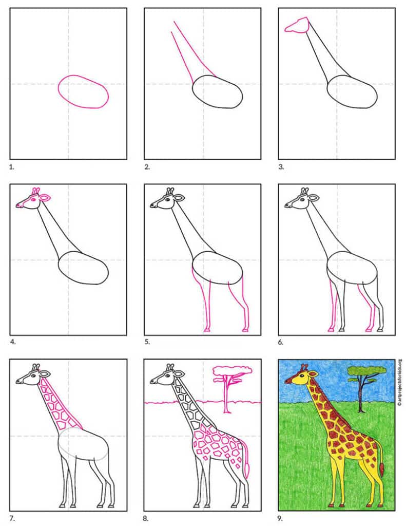 Giraffe Drawing · Art Projects for Kids